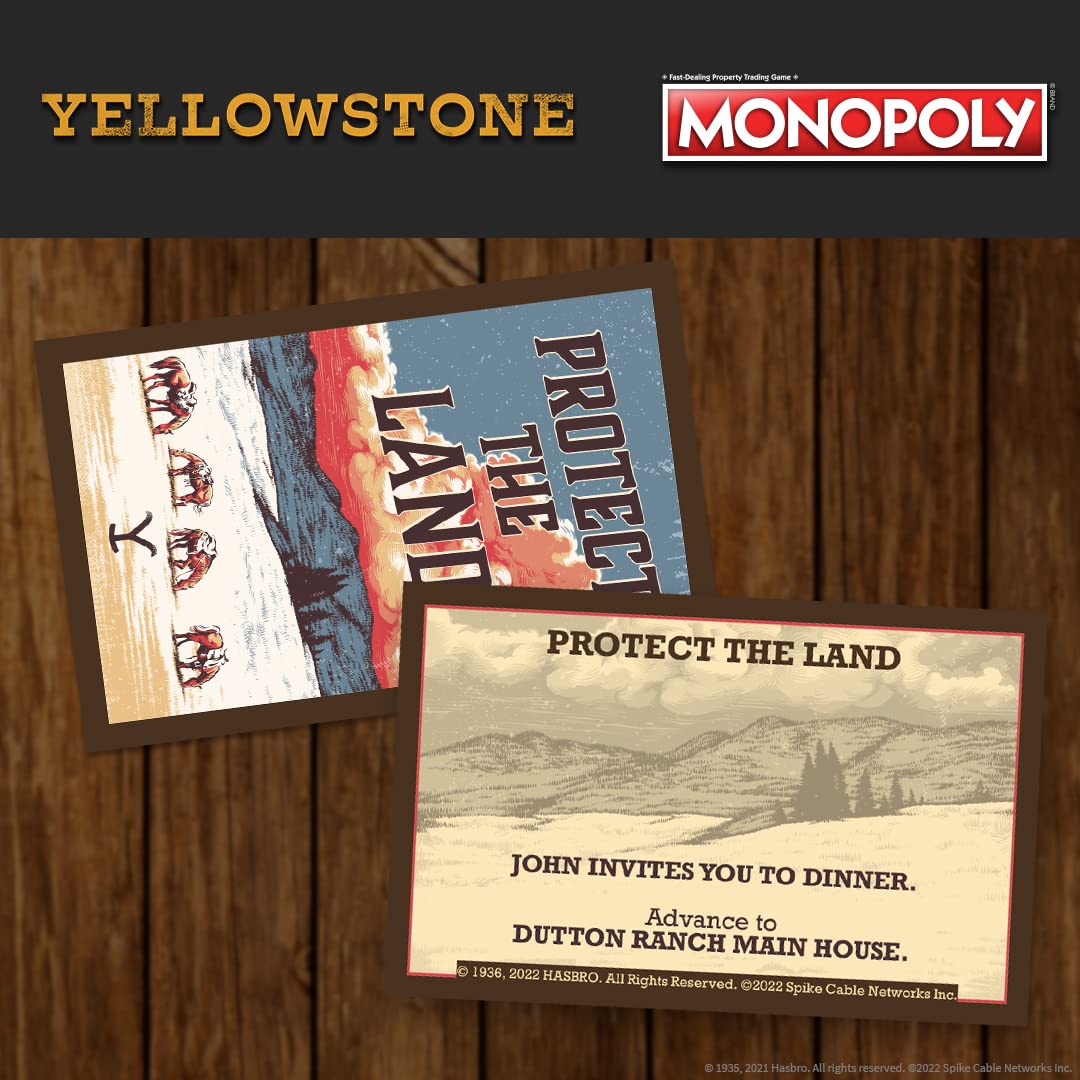 Monopoly: Yellowstone | Buy, Sell, Trade Spaces Featuring Locations from The Paramount Network Show | Collectible Classic Monopoly Game | Officially-Licensed, Yellowstone Game & Merchandise, 6 players