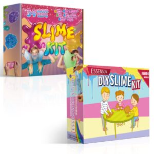 essenson slime kit for girls boys, diy slime kit gifts for 6 7 8 9 10+ year old, jumbo slime party favors gift, crystal slime making kit for girls 10-12, kids art craft kit