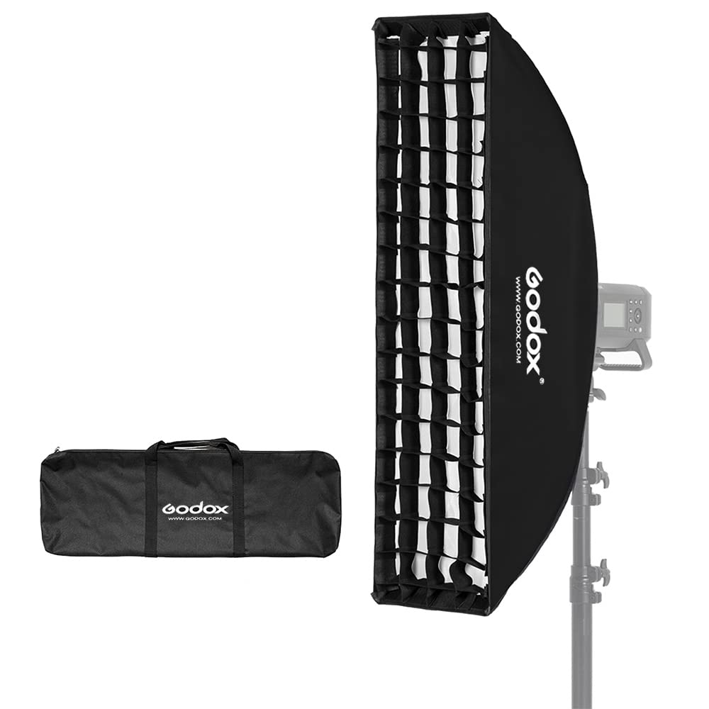 Godox Strip Box 9x35in / 22x90cm Strip SoftBox, Bowens Mount Softbox Compatible Studio Strobe MS300 SK400II AD600 AD400 and VL150II SL-60W SL60II SL150III SL300III SZ200Bi LED Light (FW22x90 (1PCS)