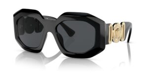 versace woman sunglasses black frame, dark grey lenses, 56mm