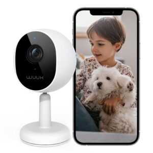 wuuk 4mp indoor security camera, wifi camera indoor baby monitor, pet camera w/motion & human detection, night vision, 24/7 live view 2-way audio, magnetic stand, works w/alexa & google home