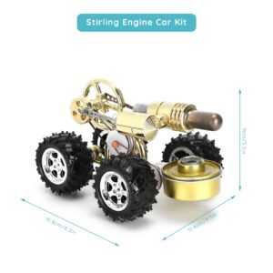 Gugxiom Hot Air Stirling Engine, Stirling Engine Kit, Toy Engine, Car Engineer Generator Model Science Experiment Physical Car Toy, Educational Toy for Teenagers Adults Learning