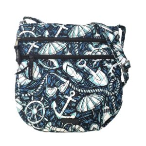 vera bradley trio zip hipster crossbody bag, nautical shore enough