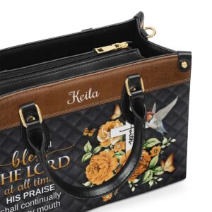 Jesuspirit Personalized Leather Bible Bags - Bless The Lord - Christian Gifts For Women - Church Bags, Bible Purse, Religious Bag - Jesus Stuff Bags For Women Medium Size