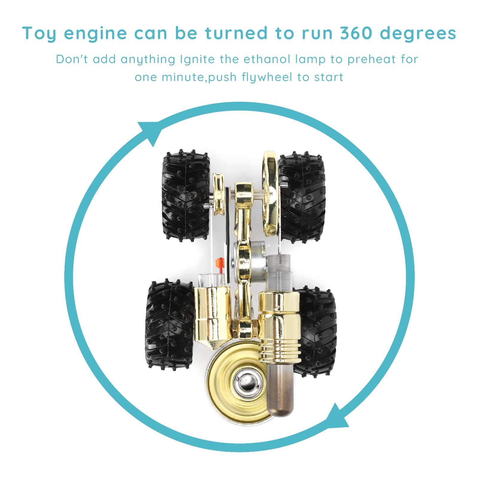 Gugxiom Hot Air Stirling Engine, Stirling Engine Kit, Toy Engine, Car Engineer Generator Model Science Experiment Physical Car Toy, Educational Toy for Teenagers Adults Learning