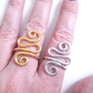 Handmade Crochet Tension Ring | ZigZag Wire Wrapped Knitting or Crochet Tool | Crochet Gifts and Accessories Active