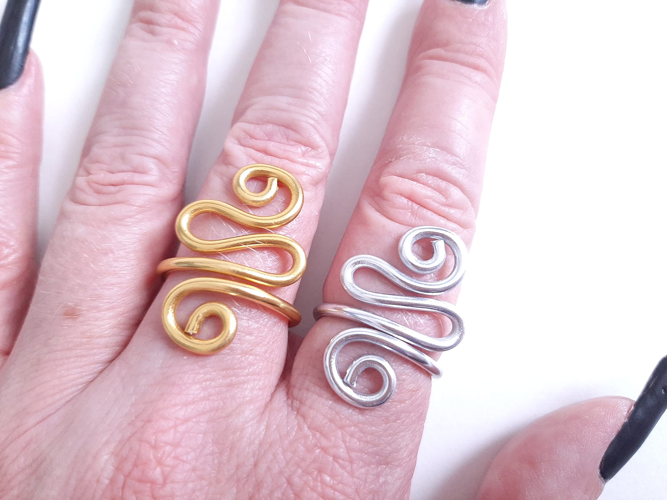 Handmade Crochet Tension Ring | ZigZag Wire Wrapped Knitting or Crochet Tool | Crochet Gifts and Accessories Active