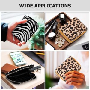 SHERCHPRY 2pcs Women Credit Cards Holder, PU Leather Cards Container, Cash Storage Pouch with Zipper, Credit Card Coin Wallet, Change Pouch for Women (Leopard Print and Zebra Print)