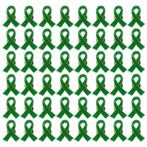 mental health awareness pin 50 pcs green ribbon pins liver cancer cerebral palsy organ donation awareness products