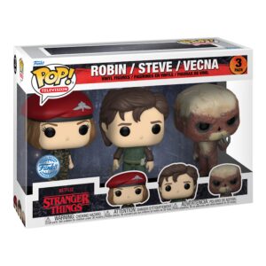 funko pop! tv: stranger things - robin, steve & vecna special edition multicolor exclusive 3-pack vinyl figures