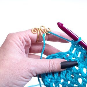 Handmade Crochet Tension Ring | ZigZag Wire Wrapped Knitting or Crochet Tool | Crochet Gifts and Accessories Active