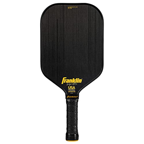 Franklin Sports Pro Pickleball Paddles - Signature Series Carbon Fiber Pickleball Paddle - USA Pickleball (USAPA) Approved Tournament Pickleball Paddle - 17mm Polypropylene Core Pro Racket - Black