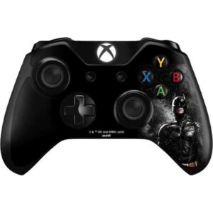 skinit decal gaming skin compatible with xbox one controller - officially licensed warner bros the dark knight rises raining design