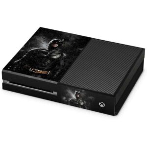 skinit decal gaming skin compatible with xbox one console - officially licensed warner bros the dark knight rises raining design