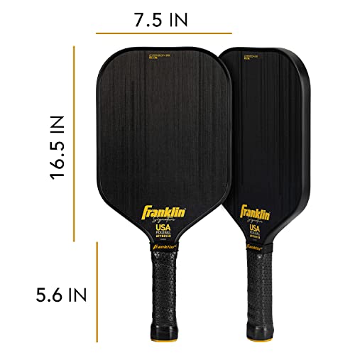 Franklin Sports Pro Pickleball Paddles - Signature Series Carbon Fiber Pickleball Paddle - USA Pickleball (USAPA) Approved Tournament Pickleball Paddle - 17mm Polypropylene Core Pro Racket - Black