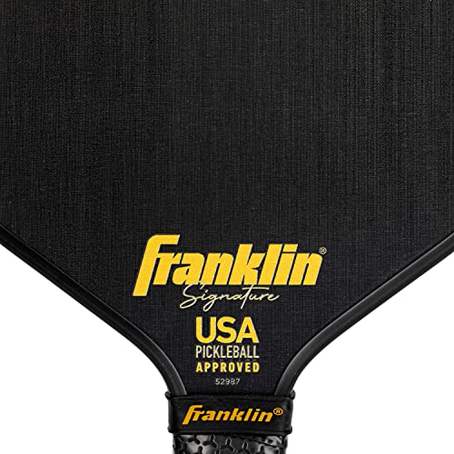 Franklin Sports Pro Pickleball Paddles - Signature Series Carbon Fiber Pickleball Paddle - USA Pickleball (USAPA) Approved Tournament Pickleball Paddle - 17mm Polypropylene Core Pro Racket - Black