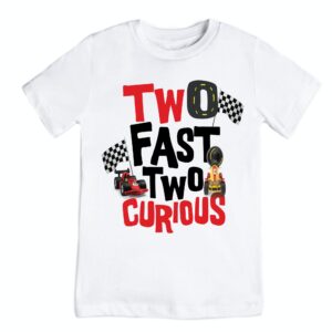 two fast two curious t-shirt second birthday shirt 2nd birthday t-shirt race car birthday shirt birthday boy shirt cars birthday party (3t)