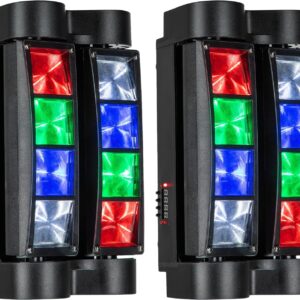 Spider Moving Head DJ Lights, Disco Party Stage Lights Indoor, Litake 8x10W RGBW Sound Activated DMX-512 Control Strobe Beam Lighting for Christmas Party Pub Festival Wedding Event Show, 2 Packs