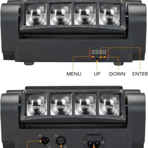 Spider Moving Head DJ Lights, Disco Party Stage Lights Indoor, Litake 8x10W RGBW Sound Activated DMX-512 Control Strobe Beam Lighting for Christmas Party Pub Festival Wedding Event Show, 2 Packs