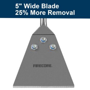 Firecore 3 In SDS Plus Chisel Bit Cranked Angled Bent Chisel for Hammer Drill 42CrMo, SDS Plus Floor Scraper with Spare Bolts and Locknuts, 5 Inch x 11 Inch Tile Removal Chisel Tool Heavy Duty