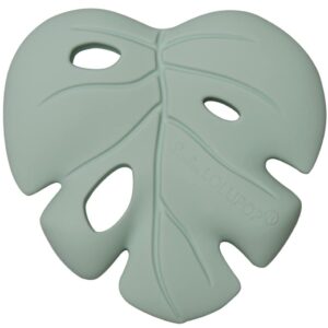 loulou lollipop silicone teether for teething baby boy and girl - monstera seafoam