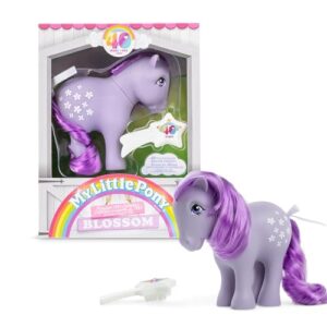 my little pony, 40th anniversary 4-inch blossom, original 1983 collection, long, brushable mane and tail, action figure, great for kids, toddlers, girls, ages 4+