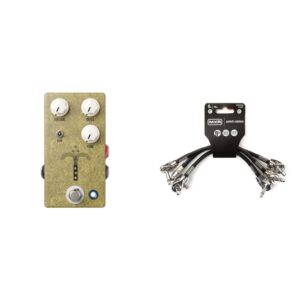 jhs pedals morning glory v4 overdrive guitar effects pedal and mxr patch cables (3 pack)