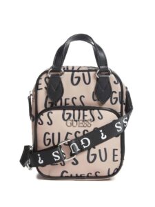 guess factory logo print nylon crossbody