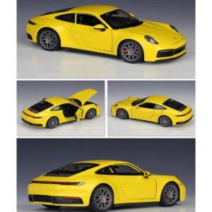 1:24 for Porsche 911 Carrera 4S Alloy Sports Car Model Diecast Metal Toy Vehicles Car Model Childrens Toy Gift Model Cars (Color : Yellow)