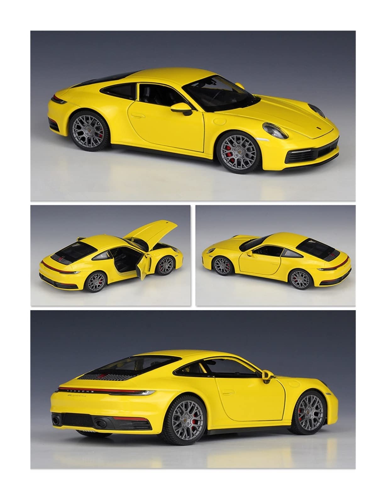 1:24 for Porsche 911 Carrera 4S Alloy Sports Car Model Diecast Metal Toy Vehicles Car Model Childrens Toy Gift Model Cars (Color : Yellow)