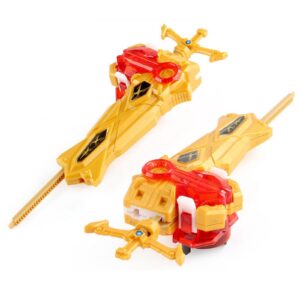 battling bey b-200 custom power sword launcher lr gyro burst launcher string strong spinning top toys accessories support left and right rotation (gold-2)