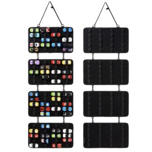 huhynn hanging display case compatible with 80 hot wheels matchbox cars,toy cars storage with 4 detachable panels for hot wheels storage organizer (80 slots-black)