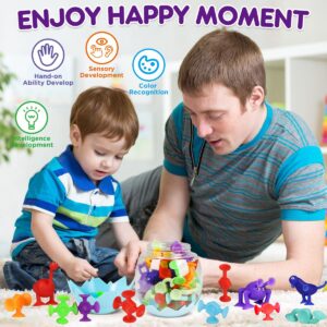 Bath Toys 27 PCS Suction Toys Sensory Toys for Kids Ages 4-8 Boys Girls Stress Release Toys Travel Toys Suction Cup Toys Silicone