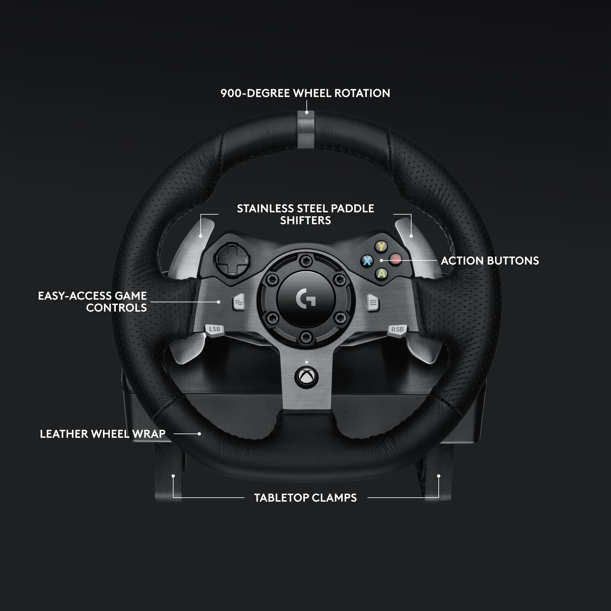 Logitech G920 Driving Force Racing Wheel and Pedals, Force Feedback + ASTRO A10 Gen 2 Wired Headset - Xbox Series X|S, Xbox One and PC, Mac - Black