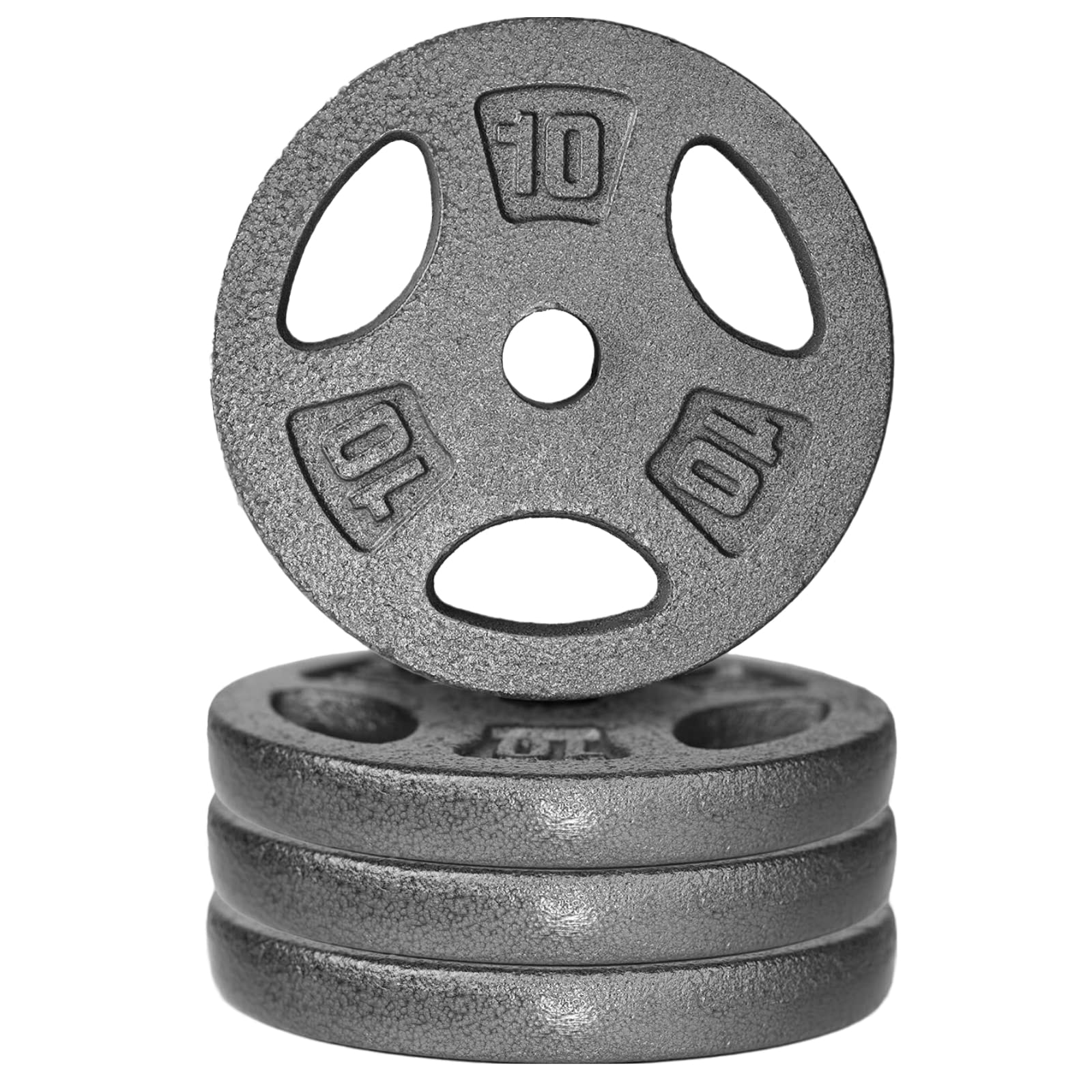 CAP Barbell Standard 1-Inch Grip Weight Plates 10 lbs Gray, Pack (x4) (RWPIS-010B)