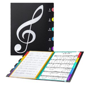 knmniu sheet music folder, 20 sheets 40 pages music sheet file paper storage folder a4 spiral binder 8.5x11 inch for sheet music and documents organizer