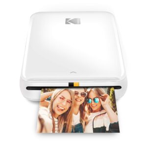 Kodak Step Wireless Mobile Photo Mini Printer (White) Compatible w/iOS & Android, NFC & Bluetooth Devices & 2"x3" Premium Instant Photo Paper (20 Pack)