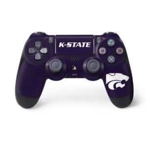 skinit decal gaming skin compatible with ps4 controller - officially licensed kansas state university k-state design