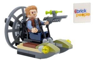 lego jurassic world: owen with airboat and tranquilizer gun - ages 6+