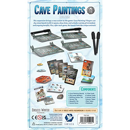 Endless Winter Paleoamericans Cave Paintings Board Game Expansion | Prehistoric Strategy Game for Adults and Kids | Ages 12+ | 1-4 Players | Average Playtime 60-90 Minutes | Made by Fantasia Games