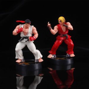 PSMILE 2PCS Solid PVC Street Fighter Hero Figure Action Figure Set 9.2cm