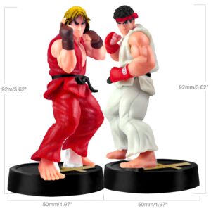 PSMILE 2PCS Solid PVC Street Fighter Hero Figure Action Figure Set 9.2cm