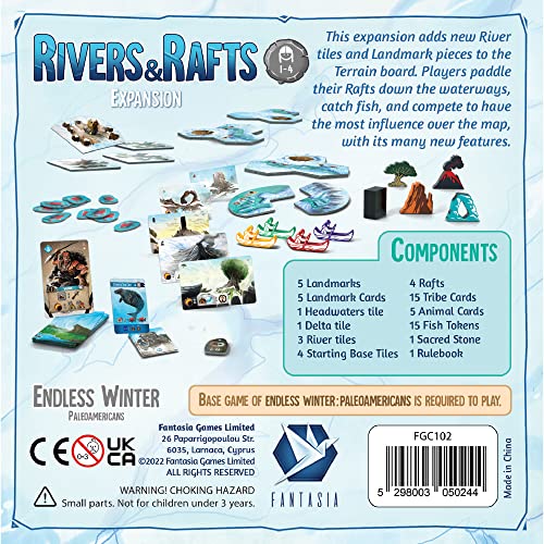 Endless Winter Paleoamericans Rivers & Rafts Board Game Expansion | Prehistoric Strategy Game for Adults and Kids | Ages 12+ | 1-4 Players | Average Playtime 60-90 Minutes | Made by Fantasia Games