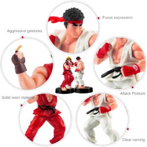 PSMILE 2PCS Solid PVC Street Fighter Hero Figure Action Figure Set 9.2cm