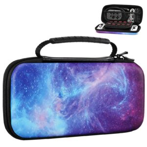 moko carrying case for nintendo switch oled model/nintendo switch, hard shell portable travel carry case w/10 game card slots compatible with nintendo switch console & accessories, gorgeous starry sky