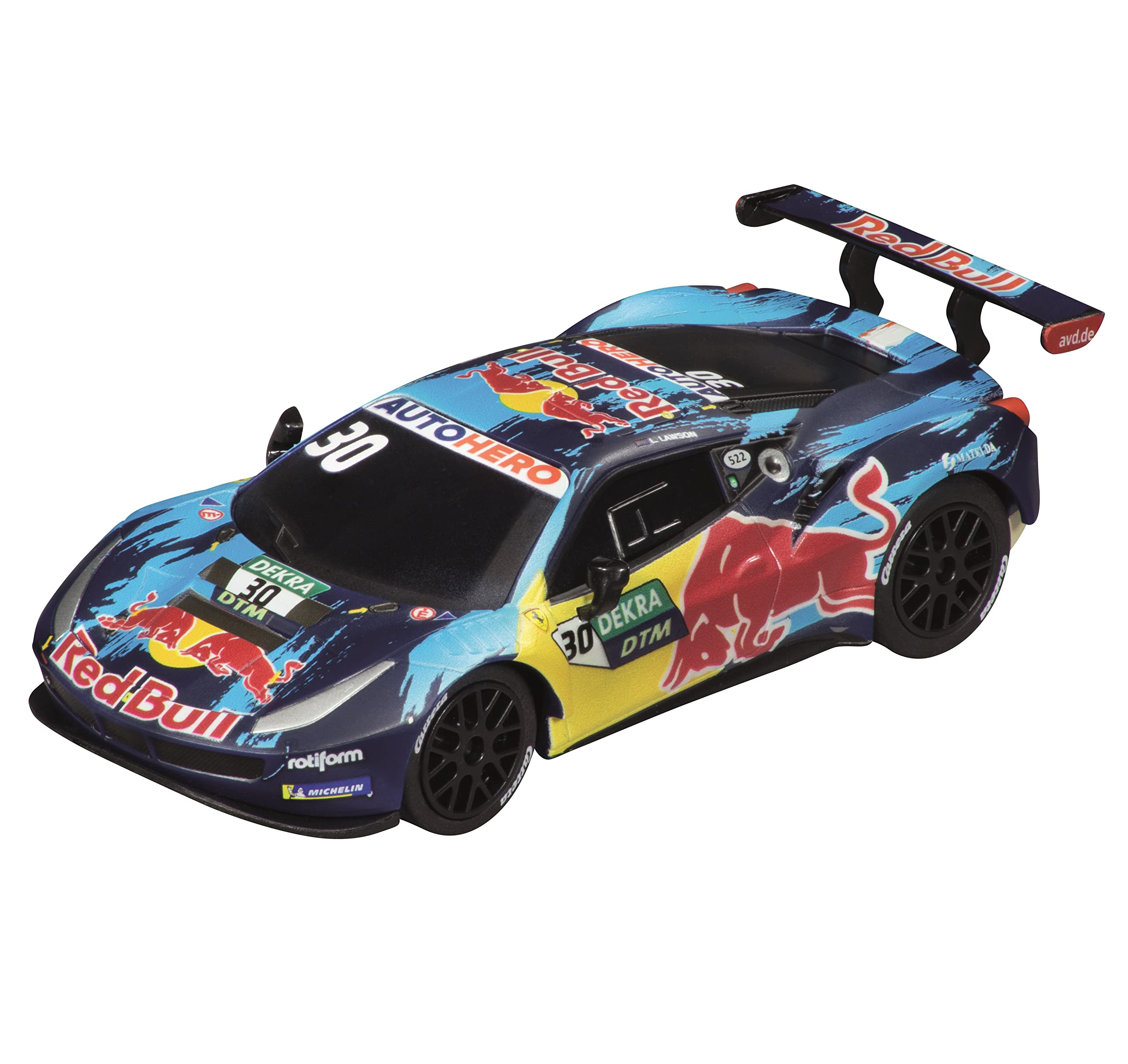 Carrera 64197 Ferrari 488 GT3 Red Bull AF Corse No.30 1:43 Scale Analog Slot Car Racing Vehicle GO!!! Slot Car Toy Race Track Sets