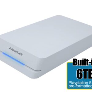 Avoluxion HDDGear Pro (White) 6TB 7200RPM USB 3.0 External Gaming Hard Drive (for PS5, Pre-formatted) - 2 Year Warranty (Renewed)