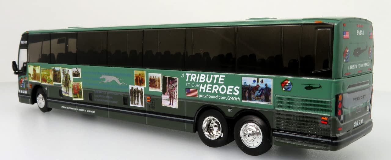 Prevost X345 Bus Greyhound Military Tribute Special Edition 1/87 Scale-HO Scale Iconic Replicas 3rd Editon