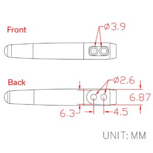 4PCS CIVIVI Flamed Titanium Pocket Clips, NO Screws Included, 50MM 55MM Clip with Recessed Screw Hole T002C