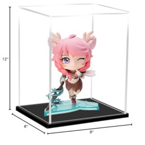 Clear Acrylic Display Case Box ，Versatile Collectibles Display Dustproof Showcase with Thickening Base，for Display Action Figures Home Storage Organizing Toys (8x8x12 inch/20x20x30cm)